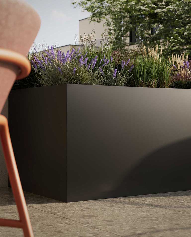 Metallic Finish Planter Edge | RYNO Systems